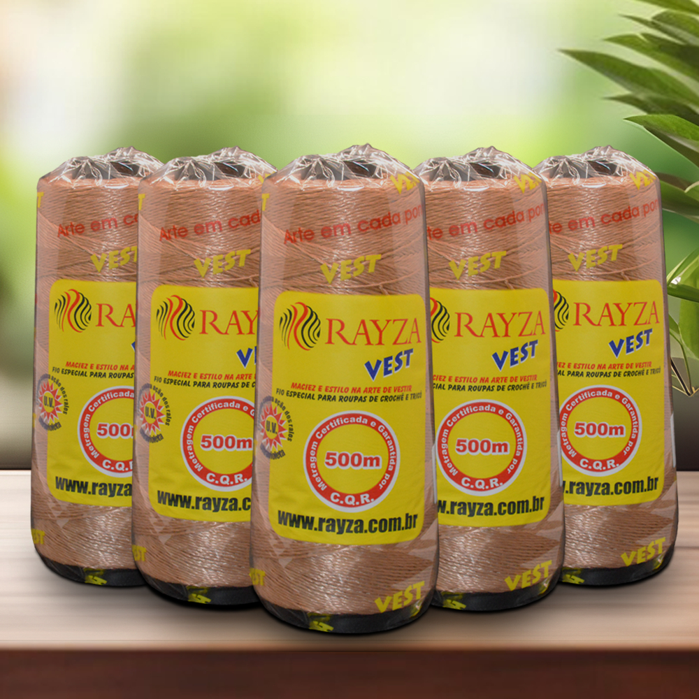 Linhas Rayza Vest Resort 97009 Marrom Avelã Pack 5 Un. | Shopee Brasil