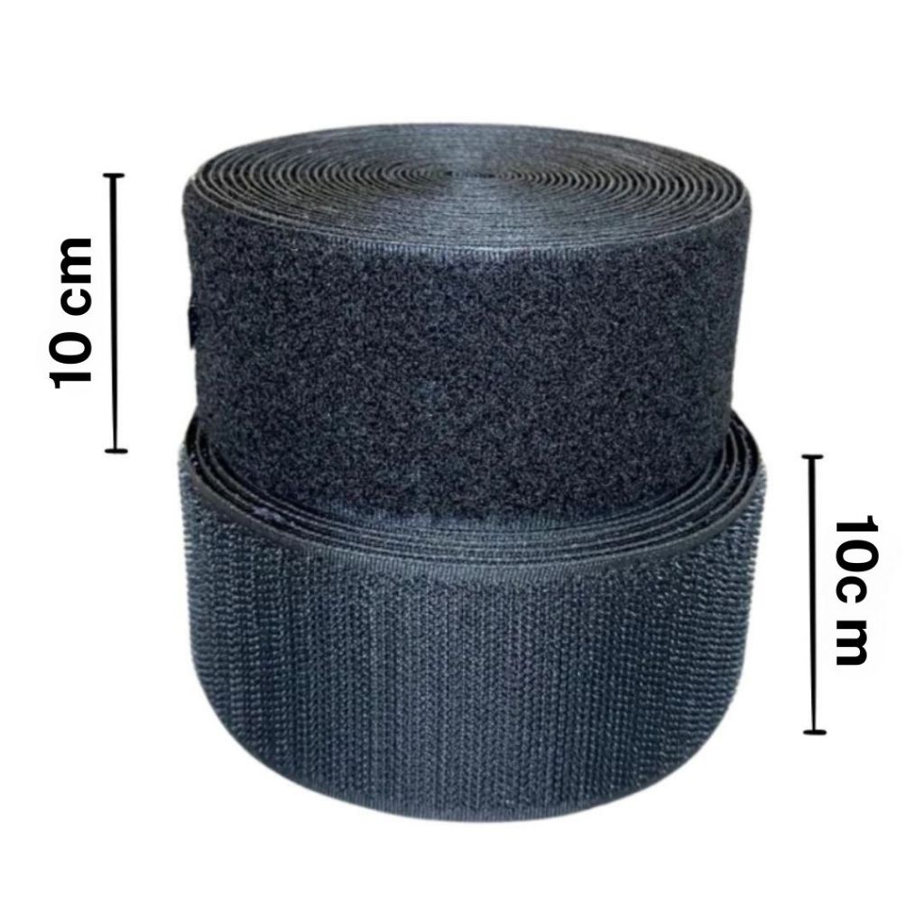 Velcro 100mm (Preto ou Branco) Fita de Fixação Macho e Fêmea (par ...