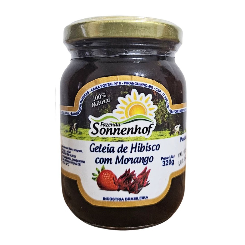 Geleia Extra de Morango com Hibisco - 320g - Fazenda Sonnenhof | Shopee ...