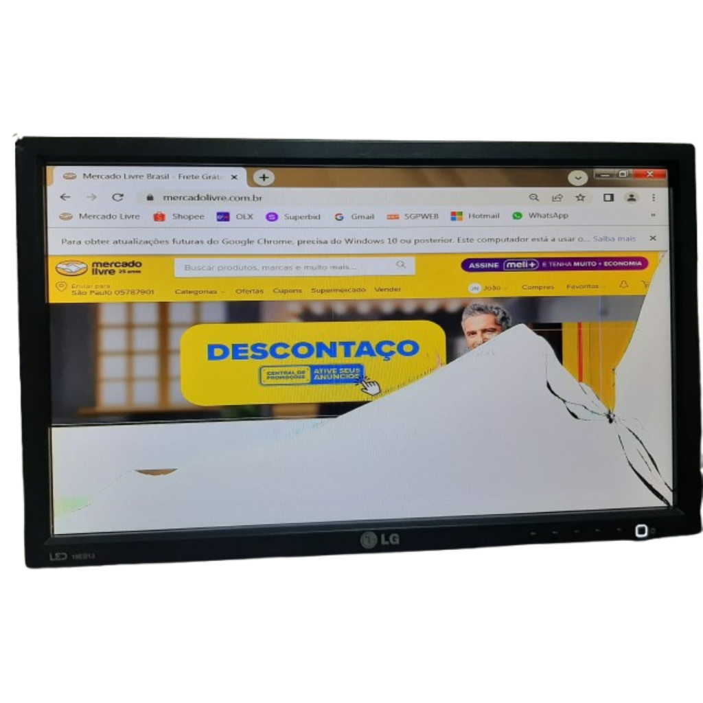 Monitor LG Flatron 19eb13T 18,5 Polegadas - Tela Quebrada | Shopee Brasil