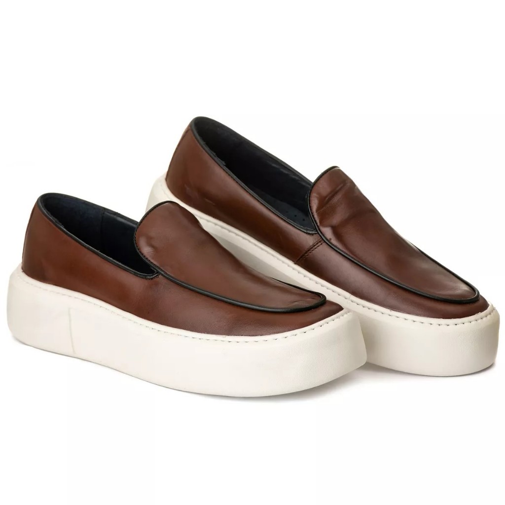 Sapato Casual Masculino Slip On Everest Estiloso 5cm Esporte Fino Sola Alta 2804 Eleva Altura ...