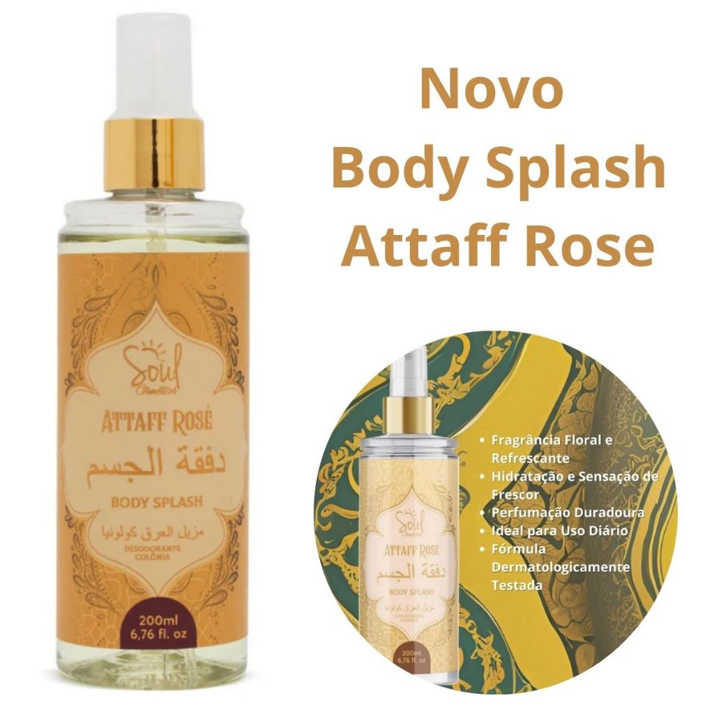 Body Splash Attaff Rose Desodorante Colônia Soul Cosméticos 200ml | Shopee Brasil