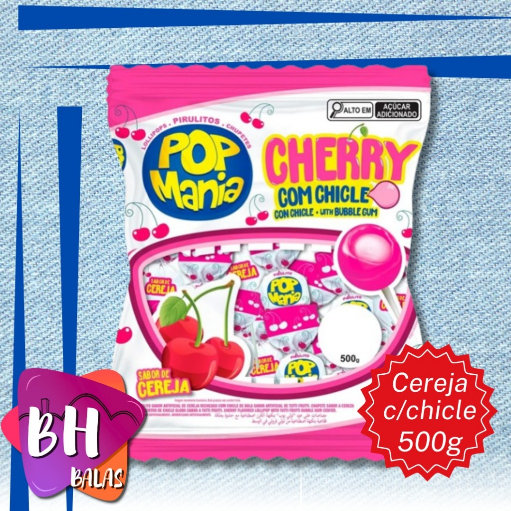 Pirulito Riclan Pop Mania Cereja 500g | Shopee Brasil