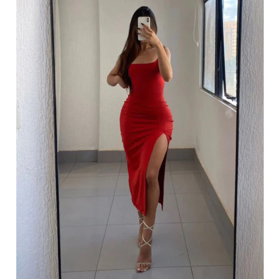 Vestido Feminino Suplex Com Decote Na Lateral Moda Paty Balada Queima ...