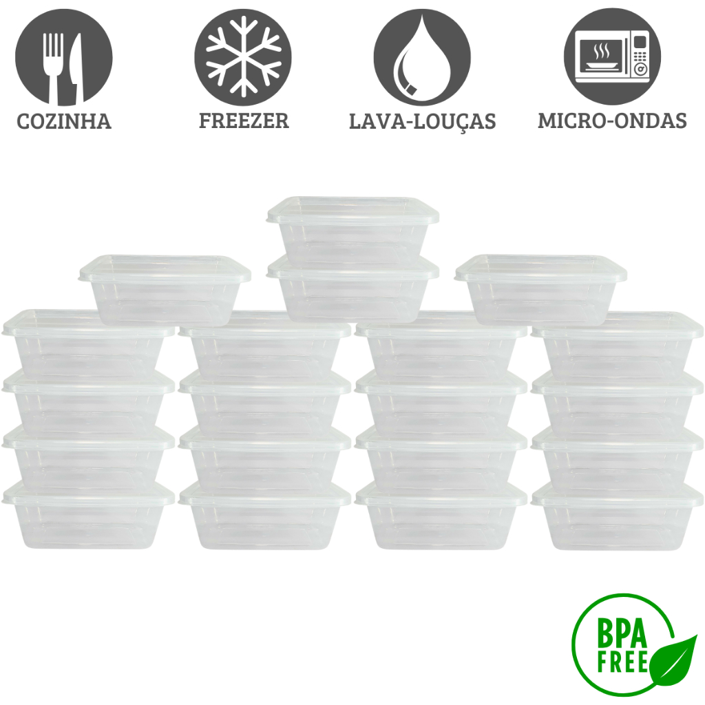 Atacado 36 Pote Retangular Transparente 1 Litro Organizador de Cozinha ...