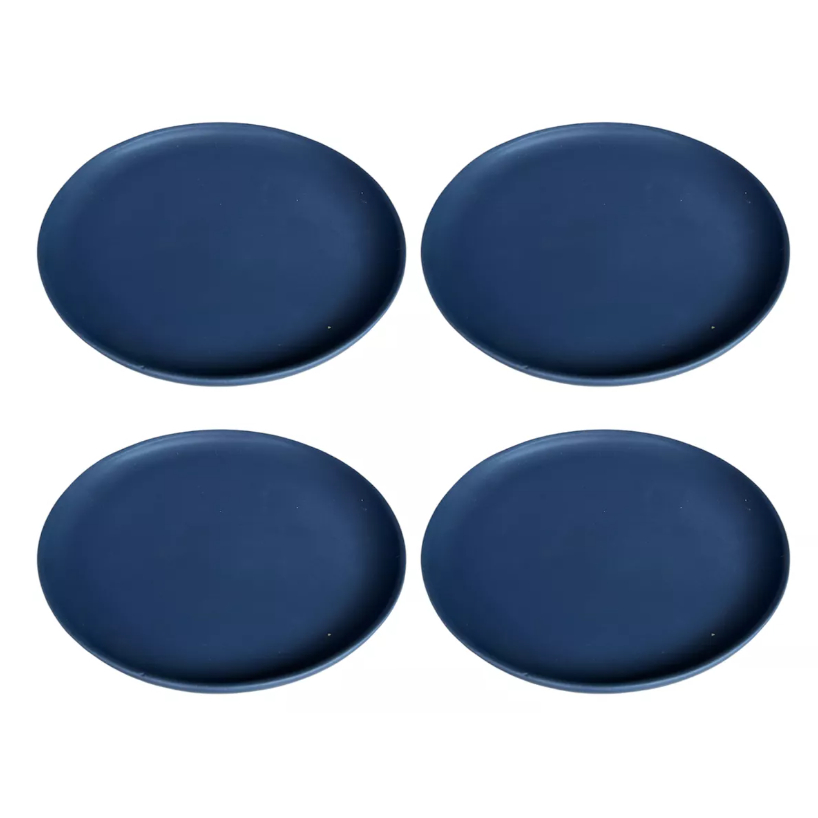 Prato Raso Azul Marinho Matte 4-6 Unidades Cerâmica Rústica 26cm ...