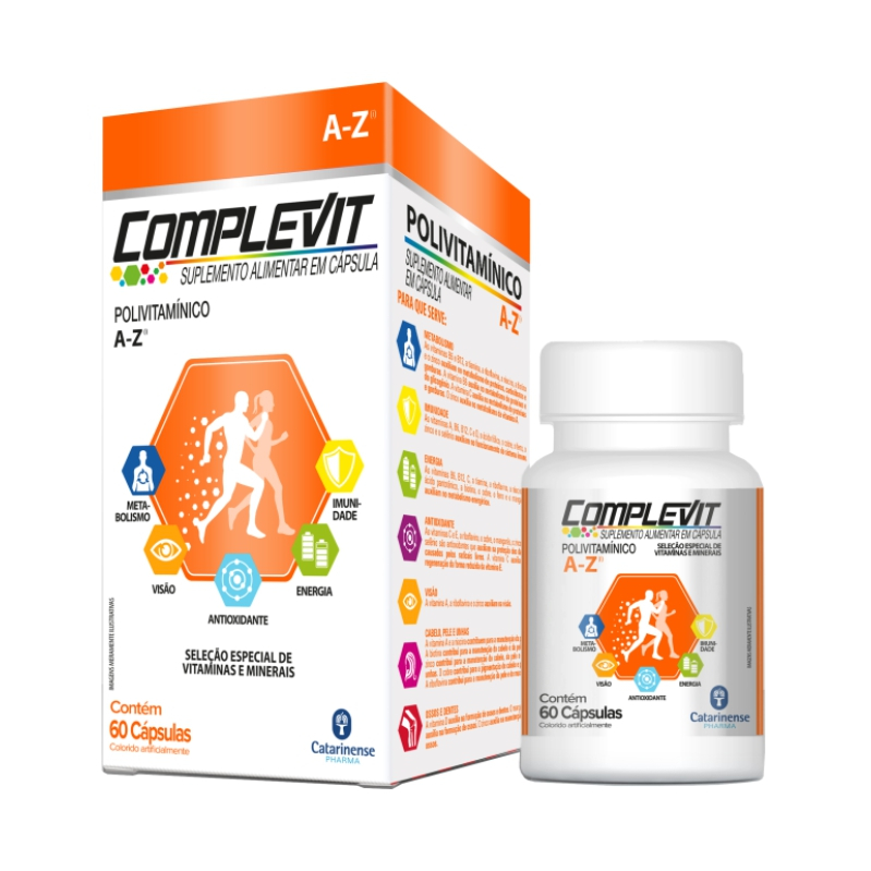 COMPLEVIT POLIVITAMINICO A-Z 60 CPS | Shopee Brasil