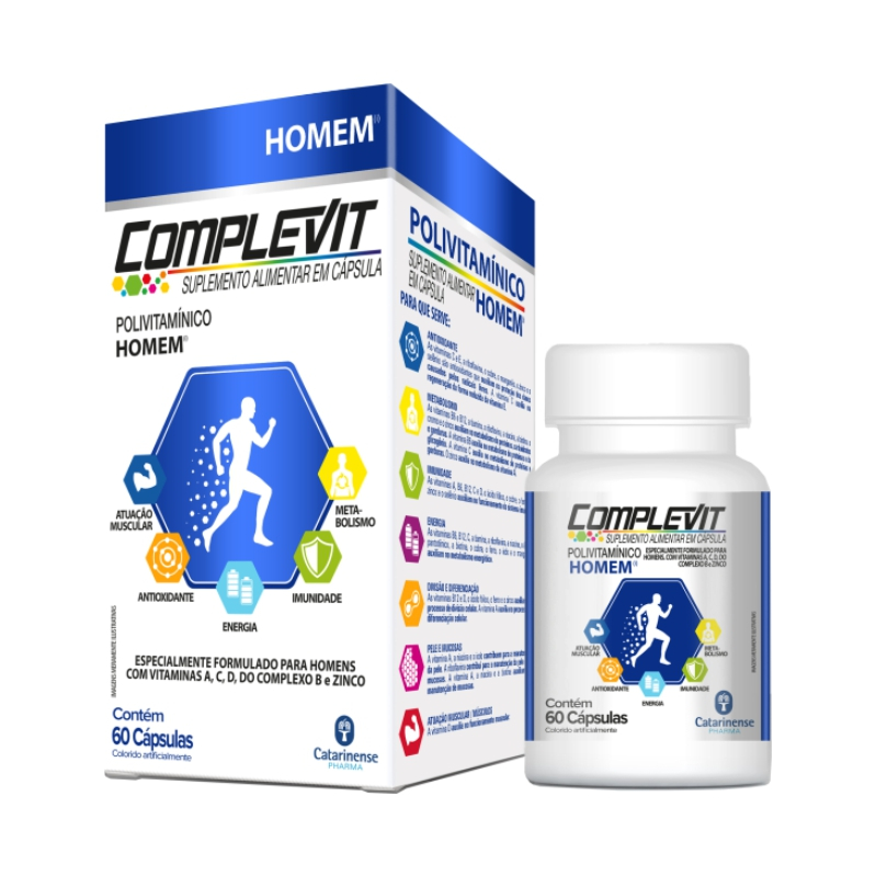 COMPLEVIT POLIVITAMINICO HOMEM 60 CPS | Shopee Brasil