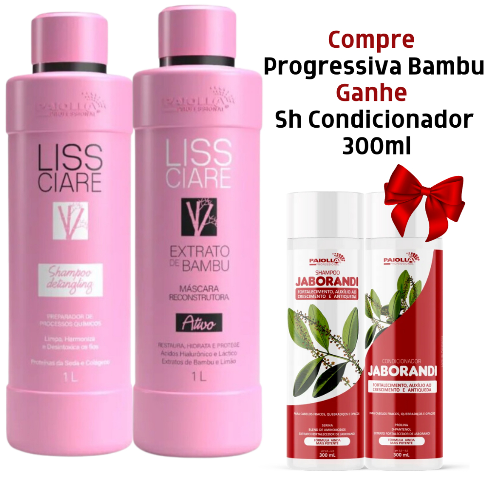 Kit Progressiva Bambu Paiolla Alisamento Sem Formol Selagem Orgânica ...