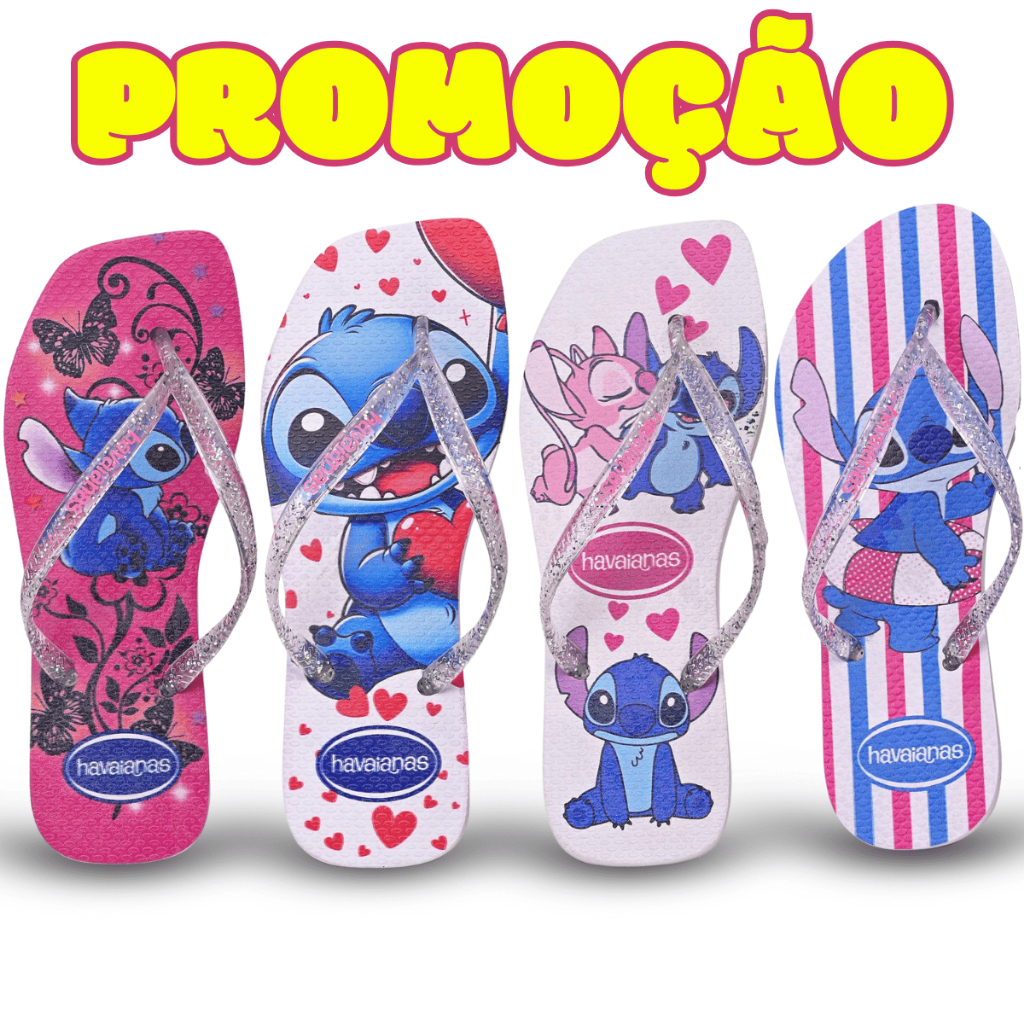 Chinelo Stitch Feminino com Laço Delicadeza e Diversão em Cada Passo ...