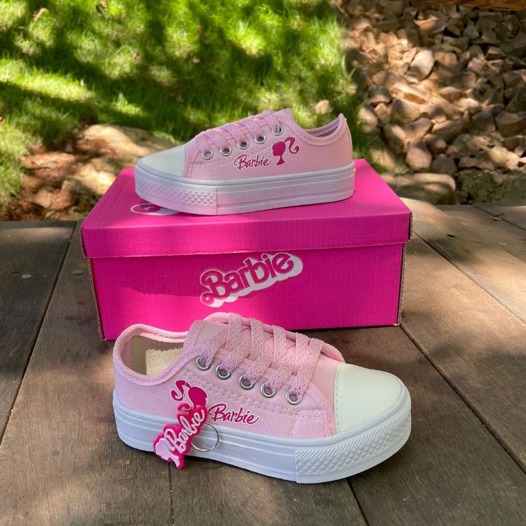 Tênis infantil barbie Girl tradicional rosa cano baixo | Shopee Brasil