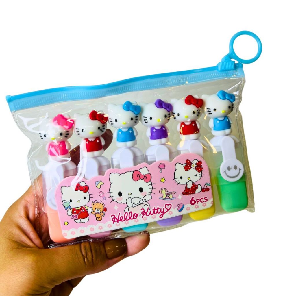 Kit Marca Texto Hello Kitty com 6 Cores Volta as Aulas Papelaria Fofa ...
