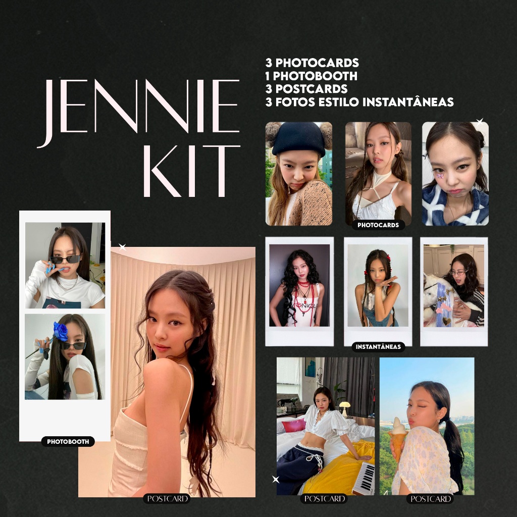 Jennie 'BLACKPINK' | Kit com photocards, photobooth, postcards e fotos ...