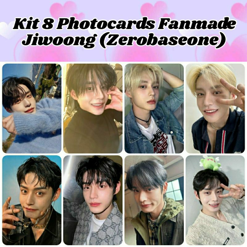 Kit 8 Photocards Fanmade Jiwoong Zerobaseone ZB1 Kpop | Shopee Brasil