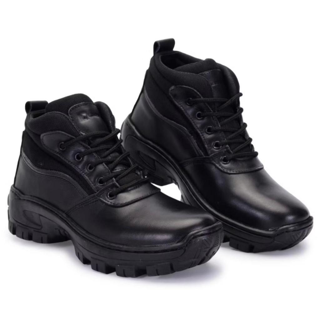 Bota Botina de Segurança em Couro Legítimo com Bico de Aço Ideal para ...