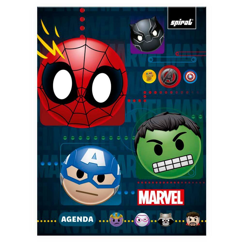 Agenda permanente Marvel Emoji 114 folhas Spiral | Shopee Brasil