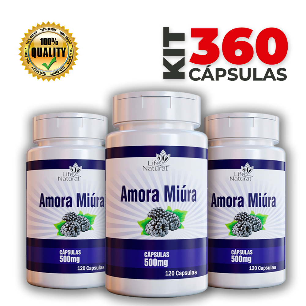 KIT 3 Amora Miura 100% Pura - 360 Cápsulas - Suplemento Natural ...