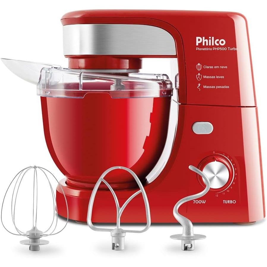 Batedeira Planetária Php500 Turbo 700w Vermelha Philco 110v | Shopee Brasil
