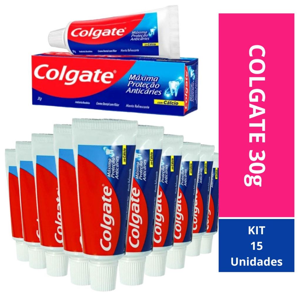 Kit 15 Mini Pasta De Dente Colgate 30g P/ Bolsa, Necessaire | Shopee Brasil
