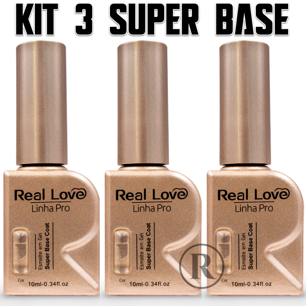Kit 3 Super Base em Gel Para Unhas Linha Pro 10ml - Real Love | Shopee ...