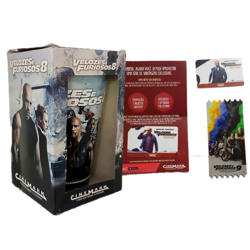 kit copo cartão card elozes e furiosos cinemark hobbs shawn toretto ...