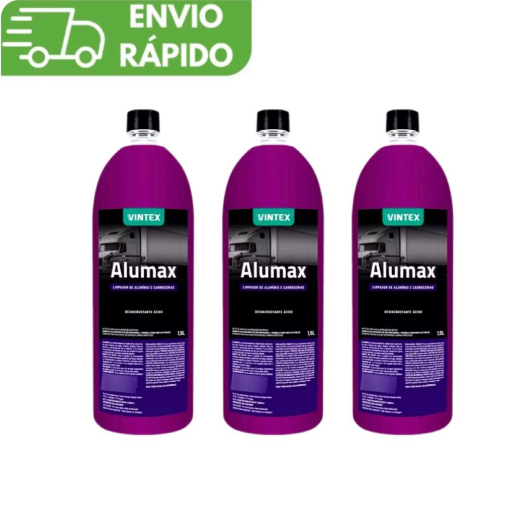 KIT Alumax Limpa Alumínio Rodas Baú Aro Vintex 1,5l Vonixx | Shopee Brasil