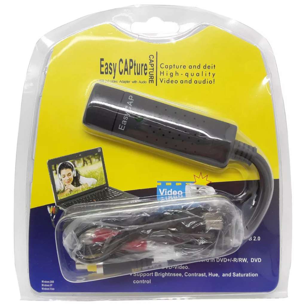 Easycap Captura De Áudio E Vídeo Externo Via Usb | Shopee Brasil