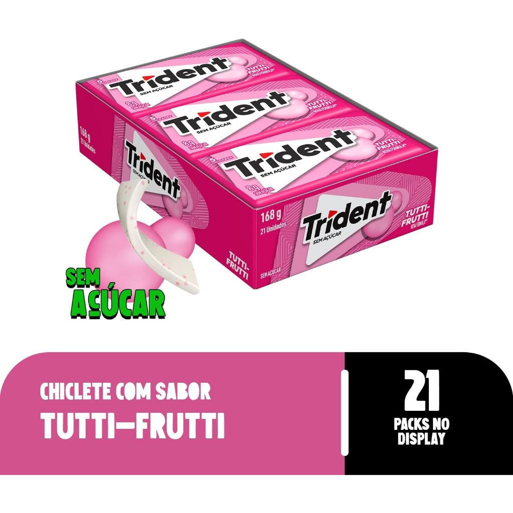 Caixa de Trident Tutti Frutti - Embalagem com 21 Unid. | Shopee Brasil