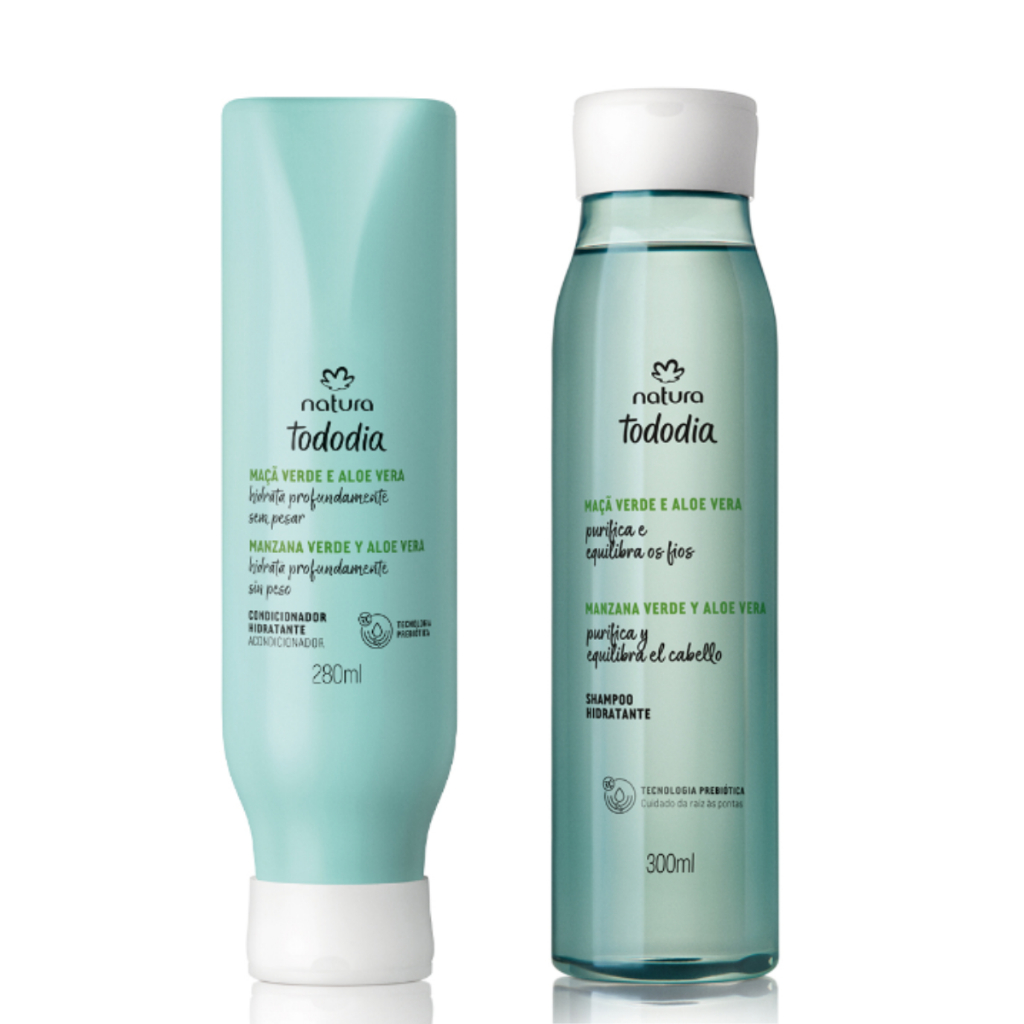 Kit Shampoo e Condicionador Natura Tododia Maça Verde e Aloe Vera ...