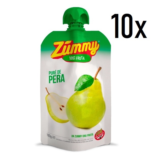 Zummy Suco Polpa Pure Papinha de Fruta Pera 110g (pack c/10 unid ...
