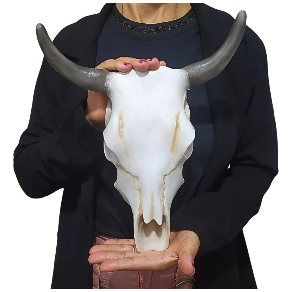 Cabeça De Boi Em Resina Crânio Caveira Decoração | Shopee Brasil