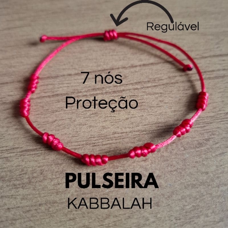 Pulseira sete Nos Vermelho Kabbalah Proteção kit com 5 Pulseiras fio ...