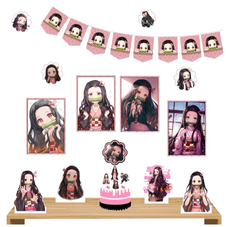 DECORAÇÃO KIT FESTA - NEZUKO (DEMONS SLAYER) | Shopee Brasil