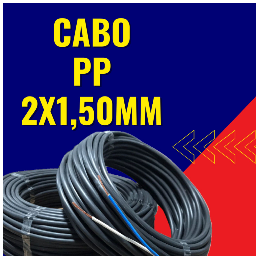 Cabo PP 2x1,50 Mm 2 Vias Rolo Com 50 Metros | Shopee Brasil