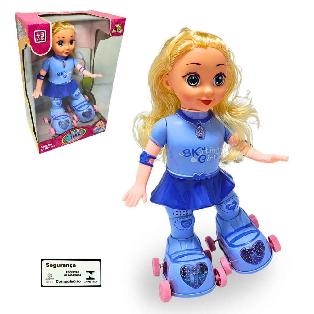 Boneca Amy Patinadora Art Brink Danca com Luz e Musica a Pilha ...