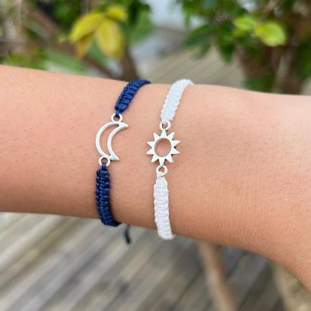 Kit pulseiras da Amizade SOL E LUA | Fio Fino | casal amigo namoro amizade bracelete | Shopee Brasil