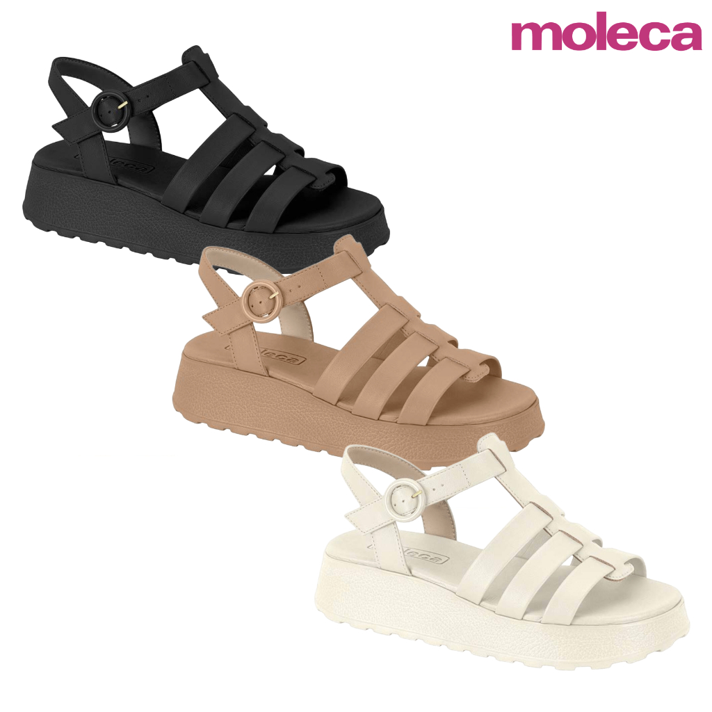 Sandalia Feminina Moleca Plataforma Fisherman Aranha Flatform Leve ...