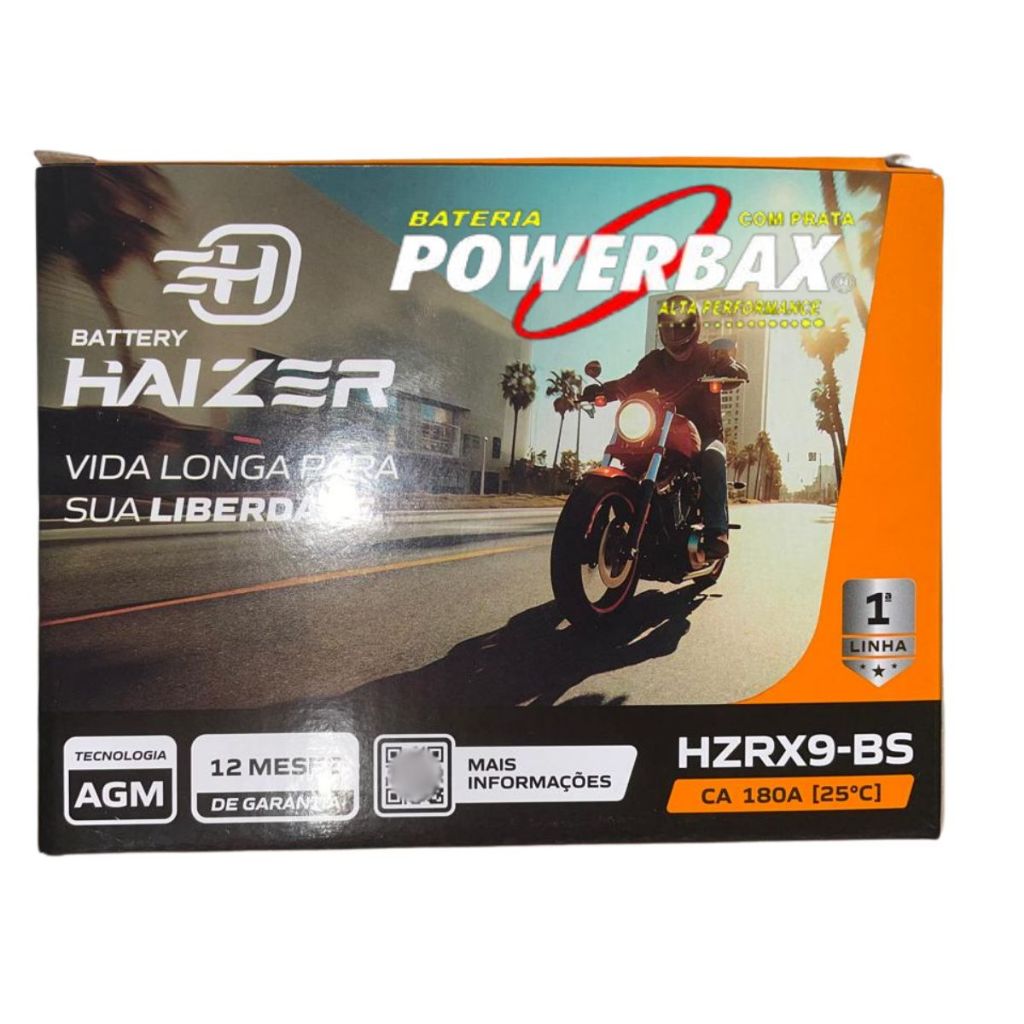 Bateria Moto Haizer YAMAHA XT 600 E TODOS MODELOS 9AH 12V HZRX9-BS ...