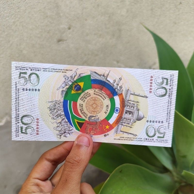 Nota/Cédula BRICS | Cédula Simbólica de 50 BRICS | Shopee Brasil