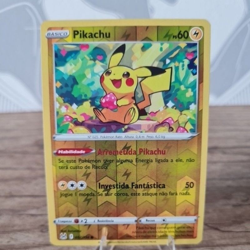 Carta Pokemon Pikachu Holo Reversa. Original NM | Shopee Brasil