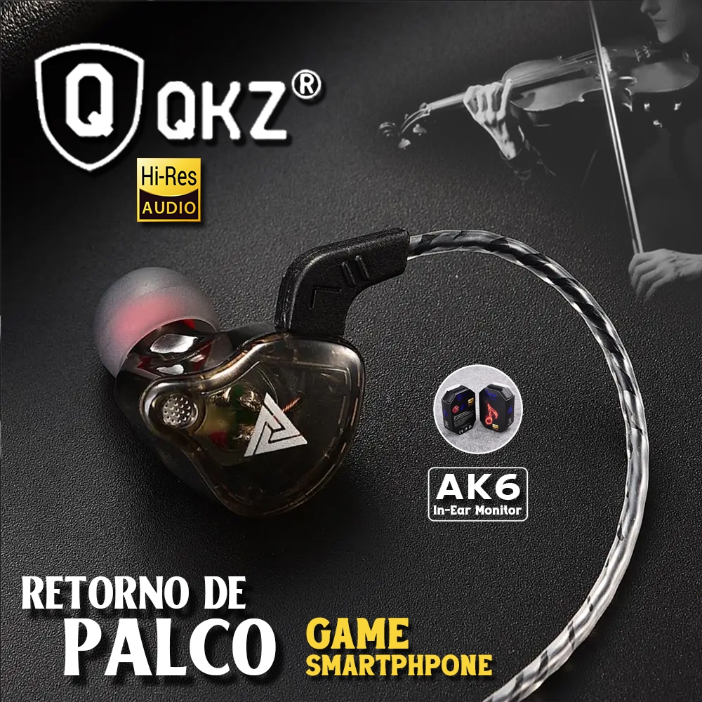Fone QKZ AK6 Retorno de Palco Game e Celular Graves Tops c ...