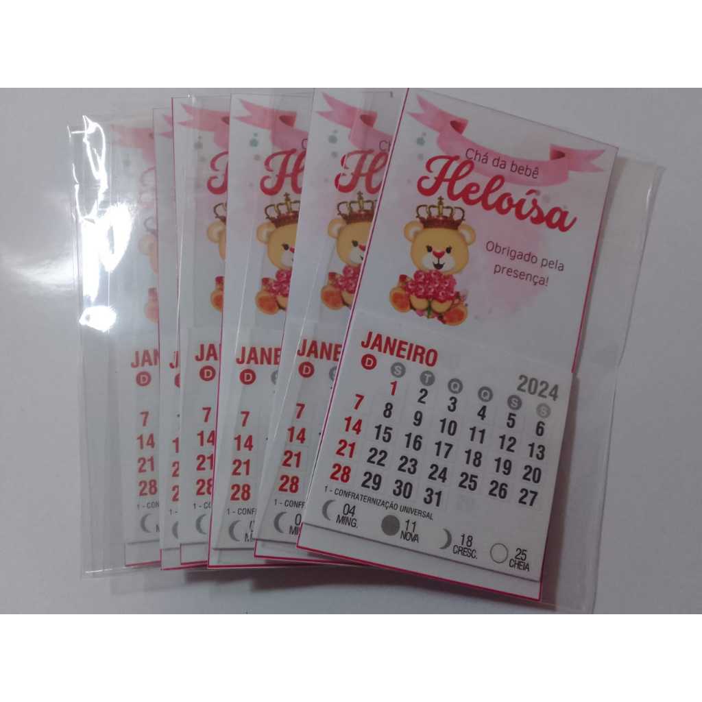 Mini Calendário 2026 com Imã personalizado - Chá de Bebê | Shopee Brasil