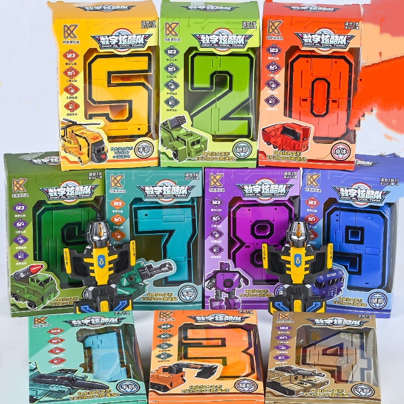 Brinquedos Infantis Robô Números 0-9 Transformers Digital Robot ...