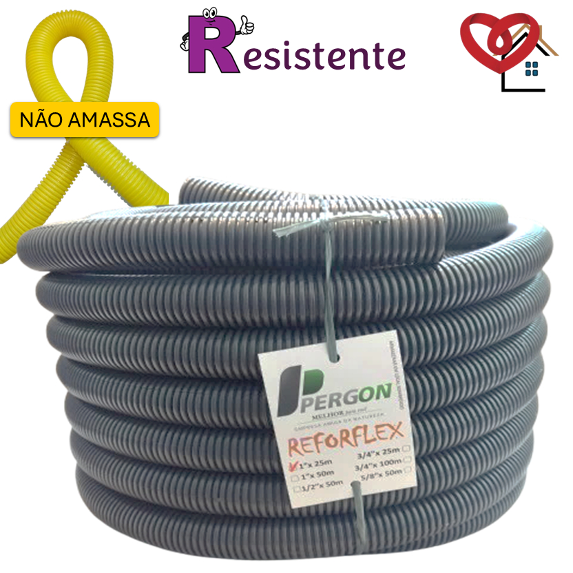 Eletroduto Corrugado Conduite REFORÇADO 1" (polegada) 25 ou 50 metros ...
