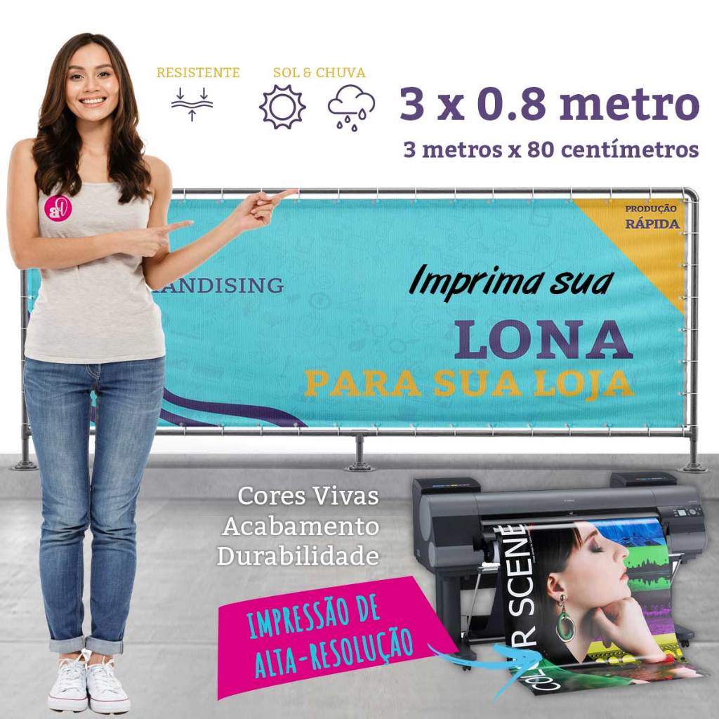 Banner 3 x 0.80 metro Fachada de Loja lona com ilhós para sua loja ...