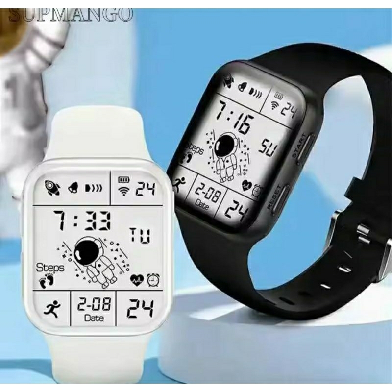Relógio SUPMANGO Quadrado de Pulso Unissex Tecnologia Cool Black ...