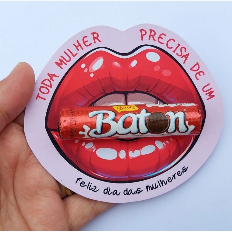 Card de boca mimo para cliente, Card boca para dia da mulher, dia da mulher, card batom | Shopee ...