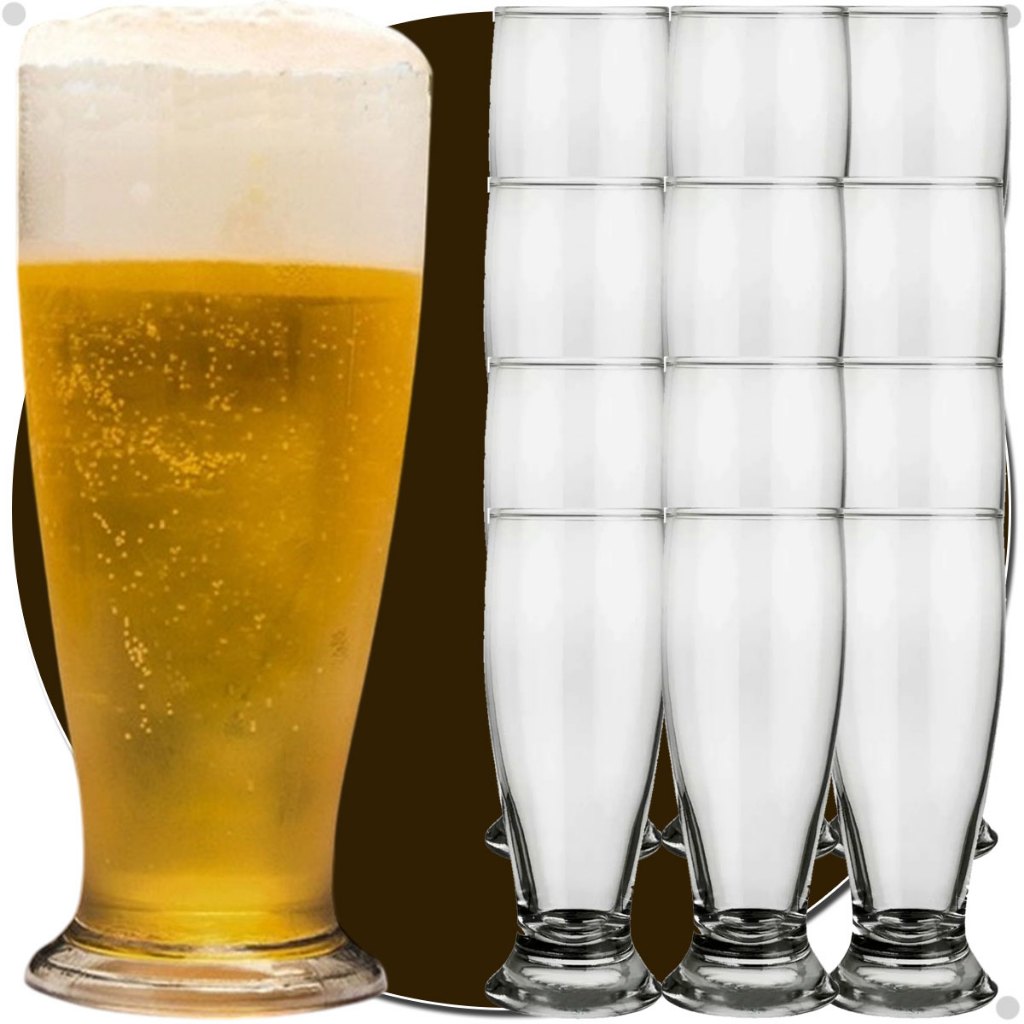 Kit Jogo 12 Copos de Vidro 350ml Tulipa Munich Copo Chopp Cerveja Tulipinhas | Shopee Brasil
