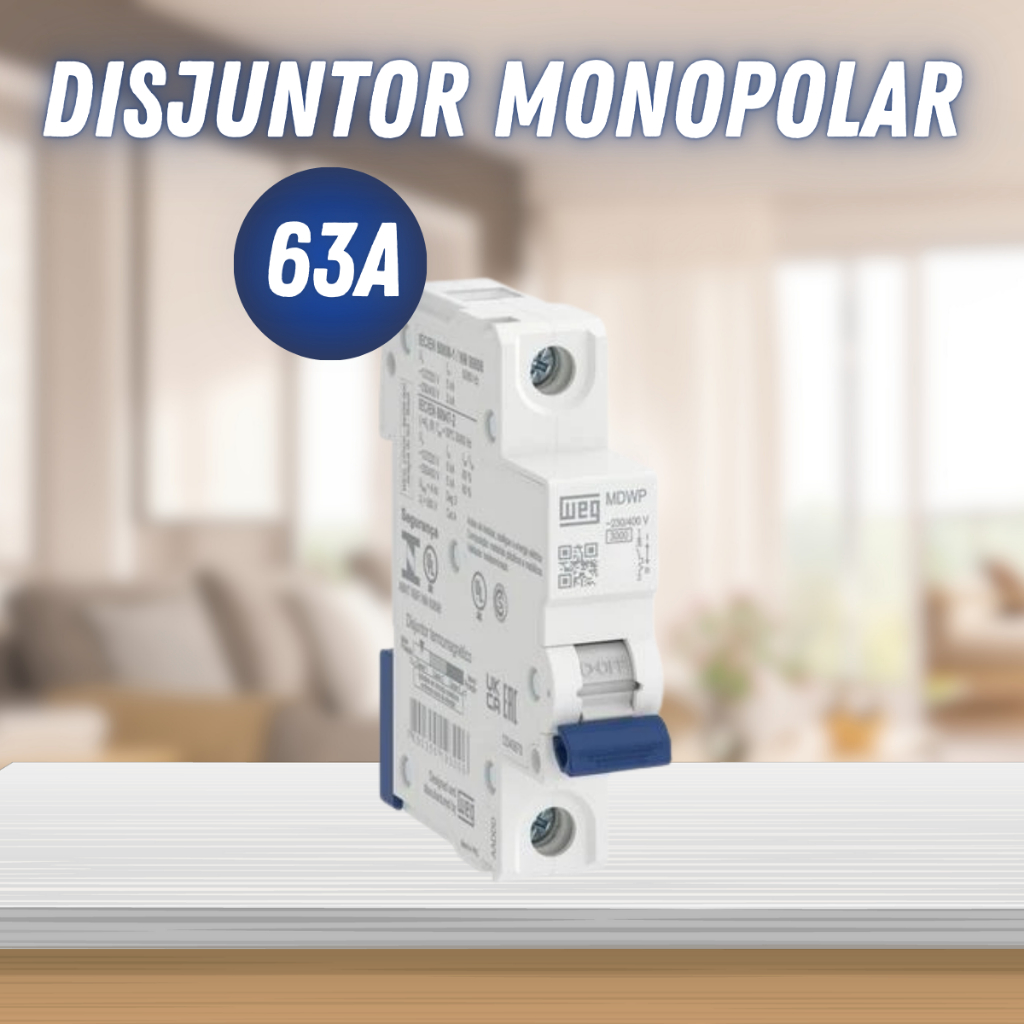 Disjuntor Monopolar Termomagnético Mdwp De 63a 400Vca Curva C - Weg | Shopee Brasil