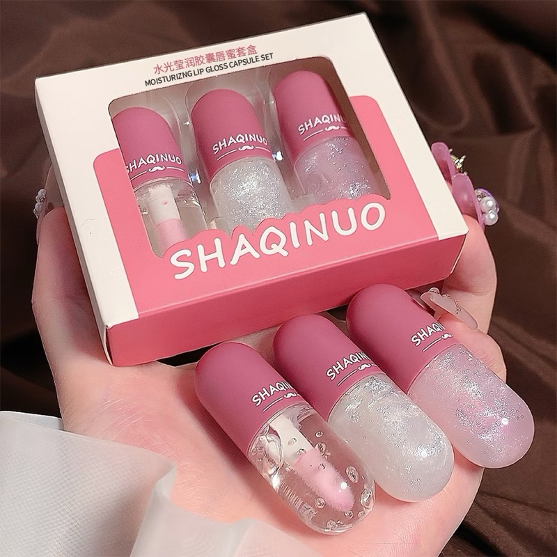 kit três peças brilho labial Lip palm gloss hidra ta te saquinho ...